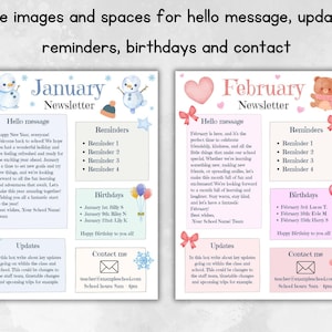Monthly Classroom Newsletter Template, Teacher-parent Communication ...