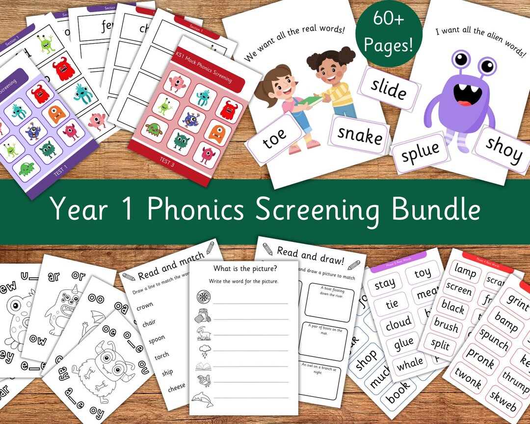 Phonics Screening Bundle, Year 1 Phonics Screening Printable, Phonics ...