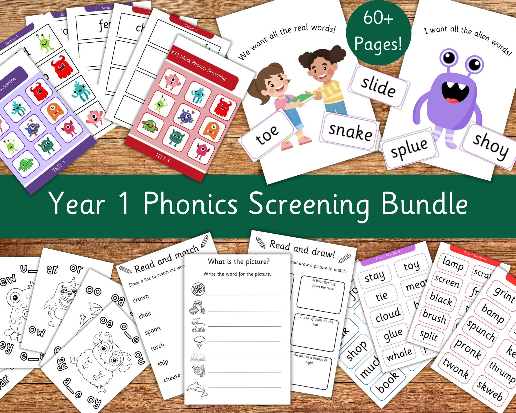 Phonics Screening Bundle, Year 1 Phonics Screening Printable, Phonics ...