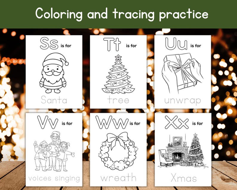 Christmas A-Z Coloring Pages, Christmas Activity for Kids, Christmas ...