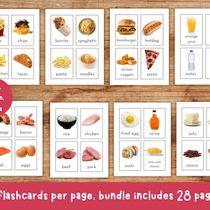 Food Flash Cards, Fruit and Vegetables Flashcards, Snacks Sweet Savoury ...
