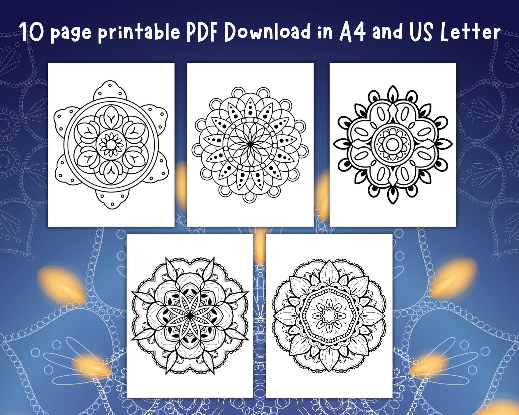 Rangoli Coloring, Diwali Coloring, Diwali Coloring Pages, Diwali Kids ...