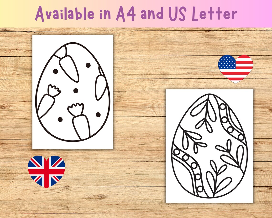 Printable Easter Egg Coloring Pages, Easter Coloring Pages, Kids Easter ...