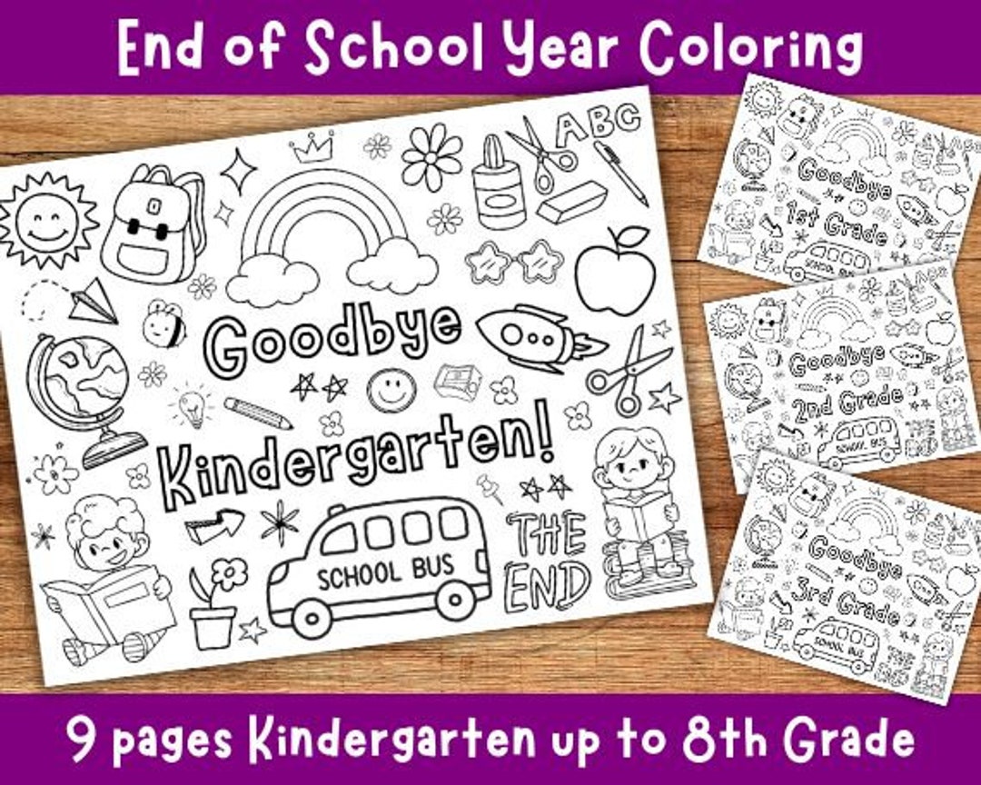 Last Day of School Coloring Page, End of the School Year Coloring Page ...