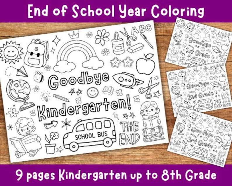 Last Day of School Coloring Page, End of the School Year Coloring Page ...