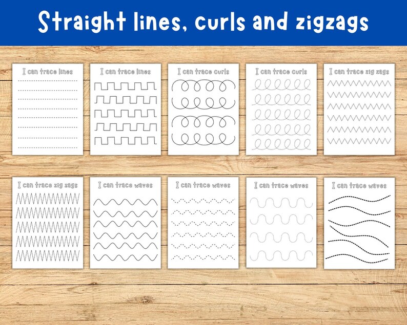 Tracing Line and Shape Worksheets, Kids Educational Activity, Tracing ...