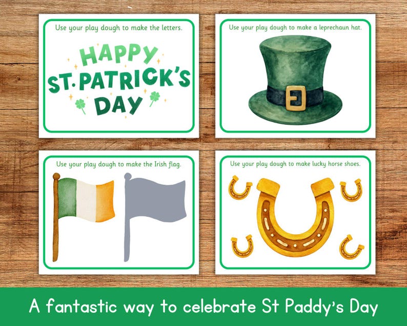 St Patrick’s Day Play Dough Mats Printable | Preschool Fine Motor ...