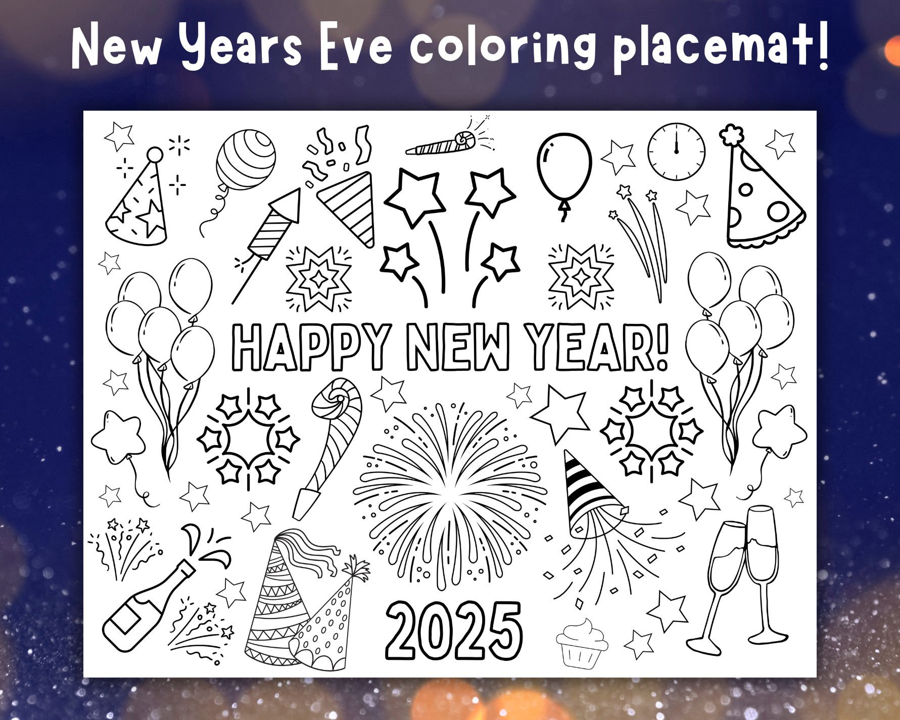 Coloring New Year New Year's Coloring Page 2022 (Free Printbale PDF)