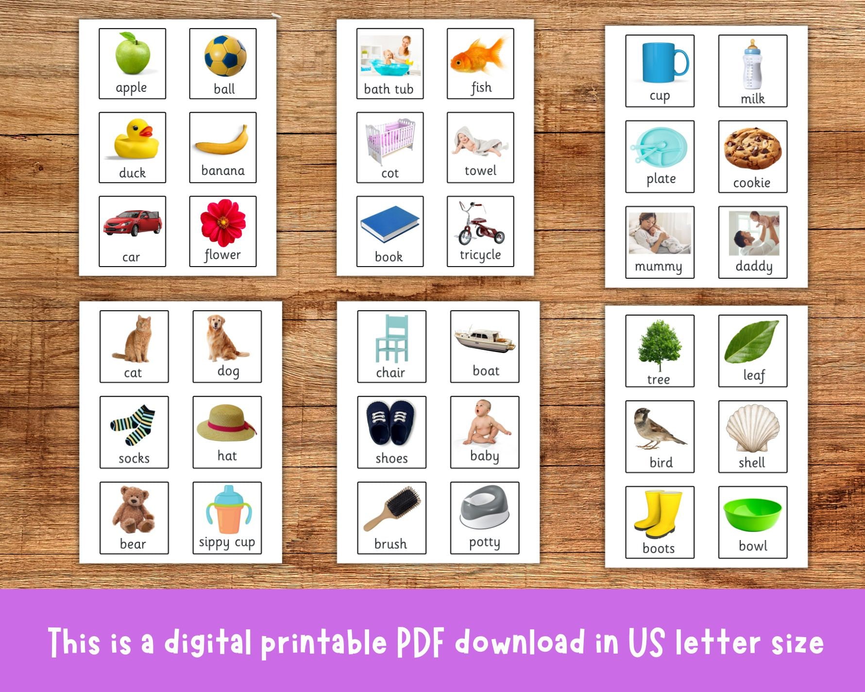 First Word Flash Cards, Baby First Word Flashcards, Educational ...