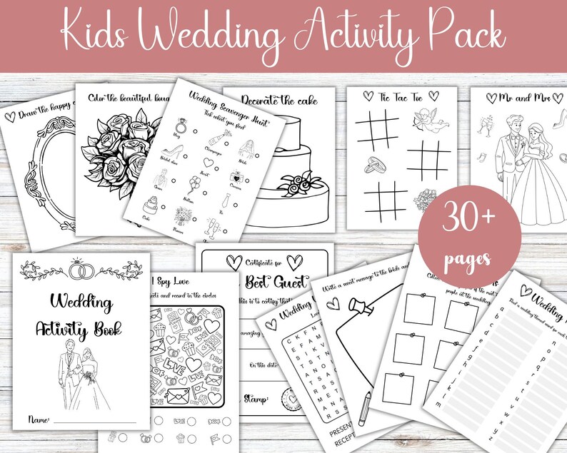 Kids Wedding Activity Pack, Kids Wedding Games, Wedding Coloring Pages ...