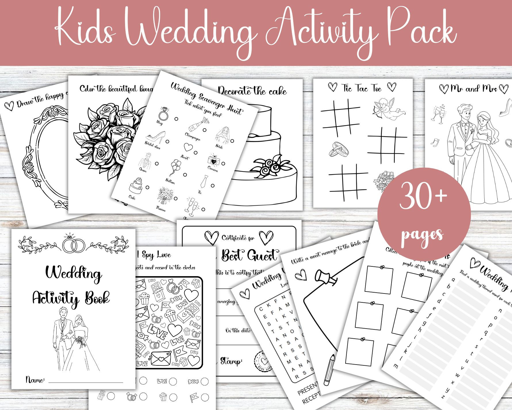 Kids Wedding Activity Pack, Kids Wedding Games, Wedding Coloring Pages ...