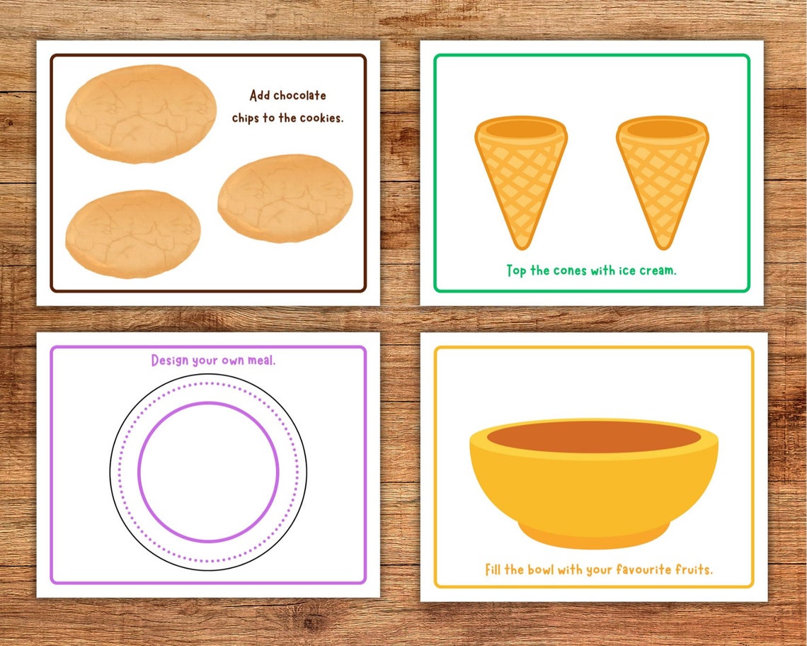 Play Dough Mats Food, Playdough Activity, Kids and Toddler Printables ...