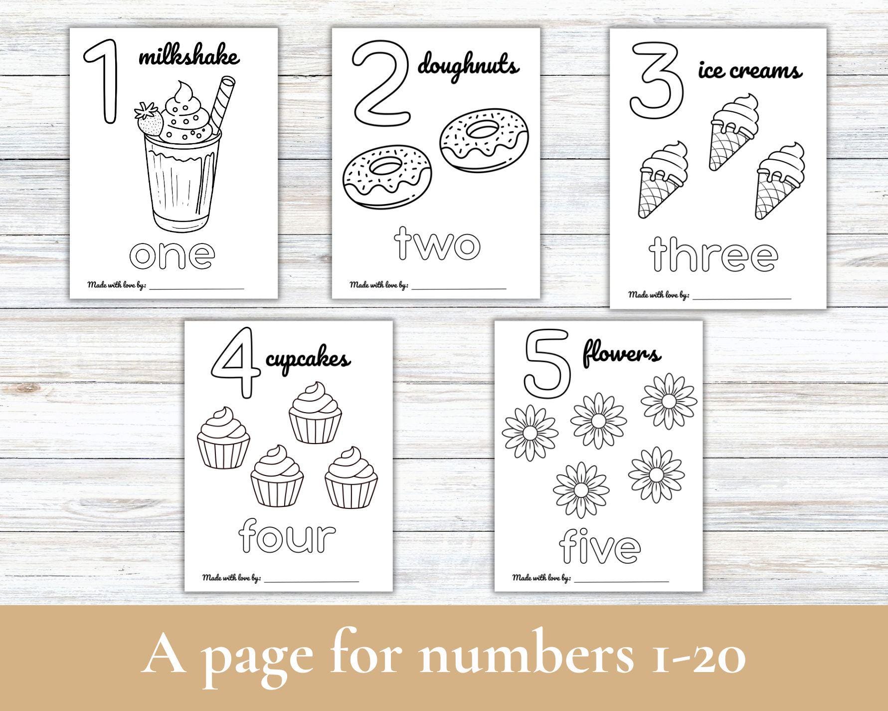 Baby Shower 123 Book, 123 Coloring Book, Baby's First Number Book, Baby ...