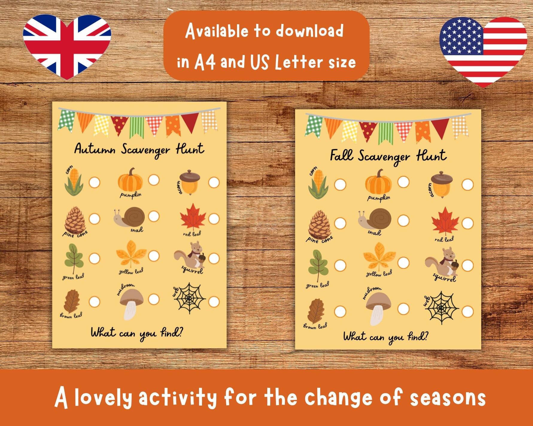 Fall Autumn Scavenger Hunt Printable Download, Fall Party Games ...