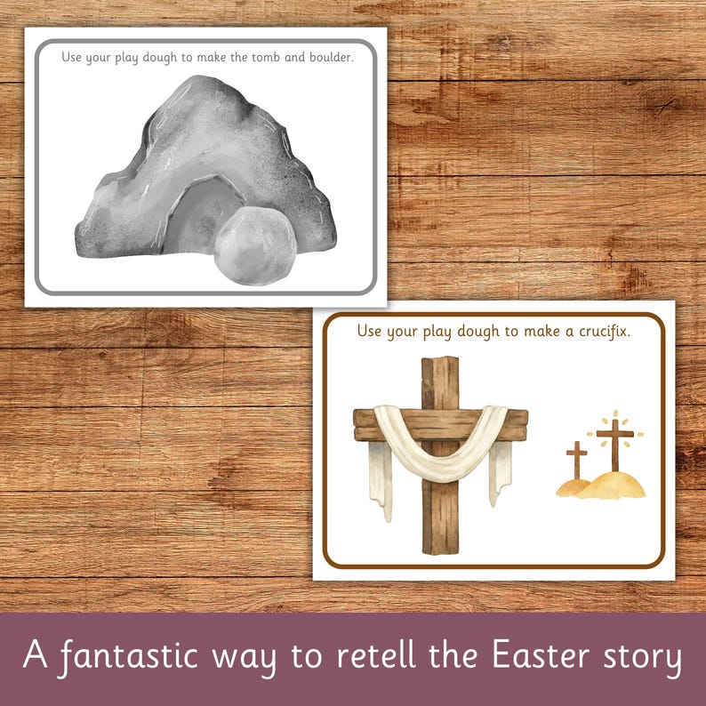 Easter Story Playdough Mats Printable PDF | Christian Easter Activity ...