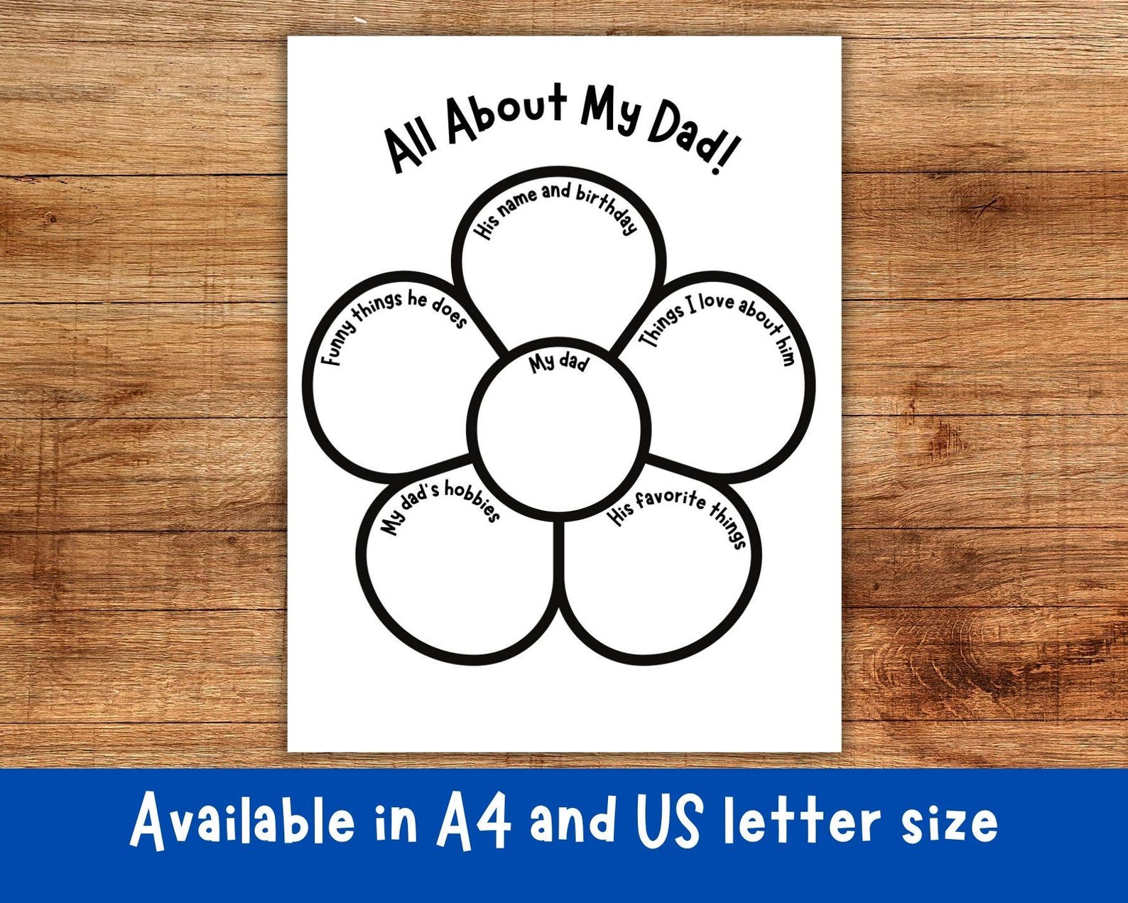 All About My Dad Printable, Father's Day Printable, Father's Day Memory ...