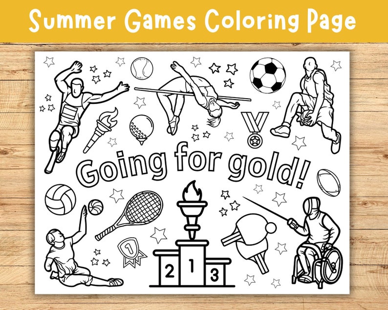 Paris Summer Games Coloring Page, Athletics Placemat, Sports Kids ...