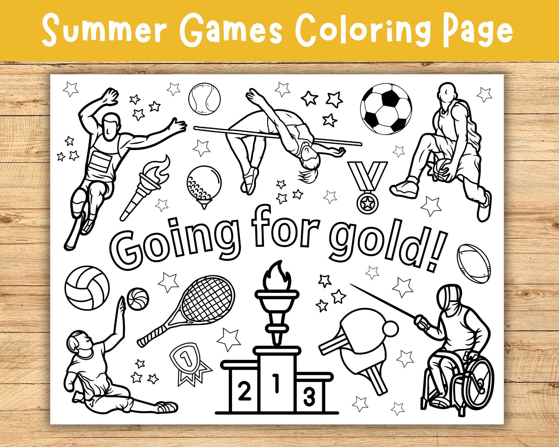 Paris Summer Games Coloring Page, Athletics Placemat, Sports Kids ...