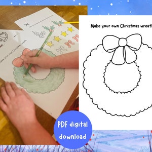 Christmas Wreath Printable Craft for Kids, Christmas Cut and Paste ...