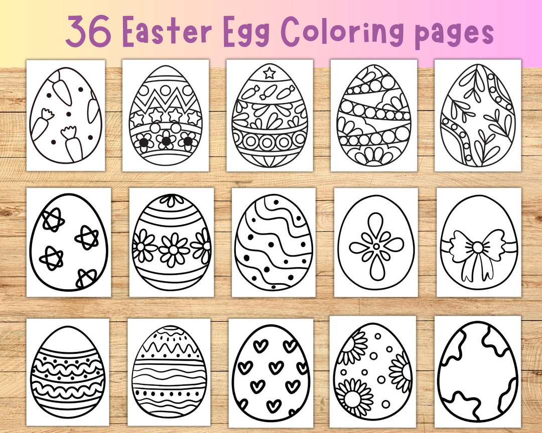 Printable Easter Egg Coloring Pages, Easter Coloring Pages, Kids Easter ...