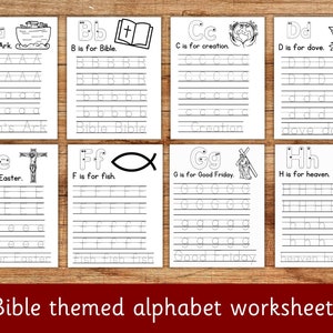 Bible Tracing Worksheets Bundle, Sunday School Educational Activity ...