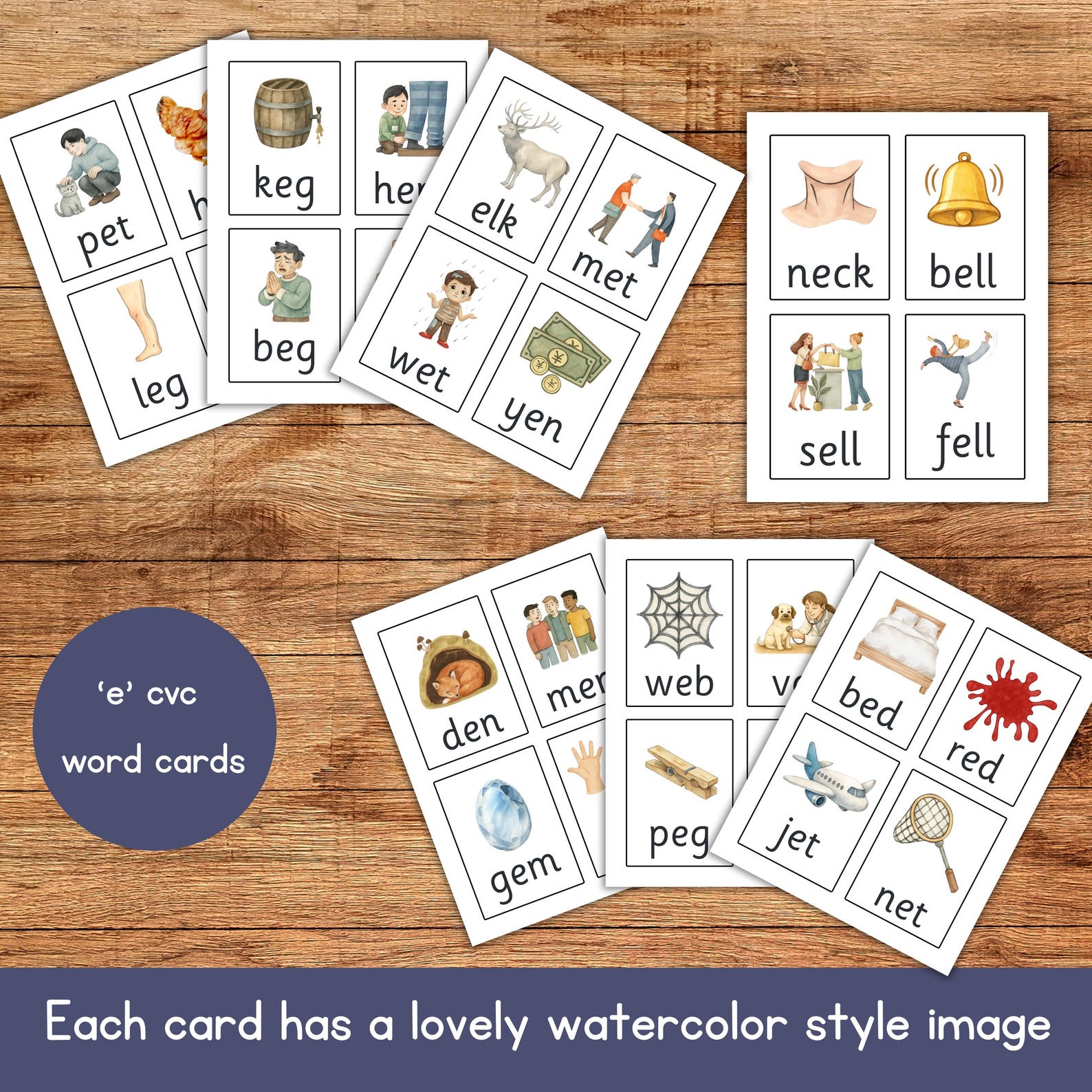 CVC Word Flash Cards, Short Vowels, 280 Phonics Flash Cards Bundle ...