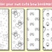 Cute Bow Coloring Bookmarks, Color Your Own Bookmarks, Coquette ...