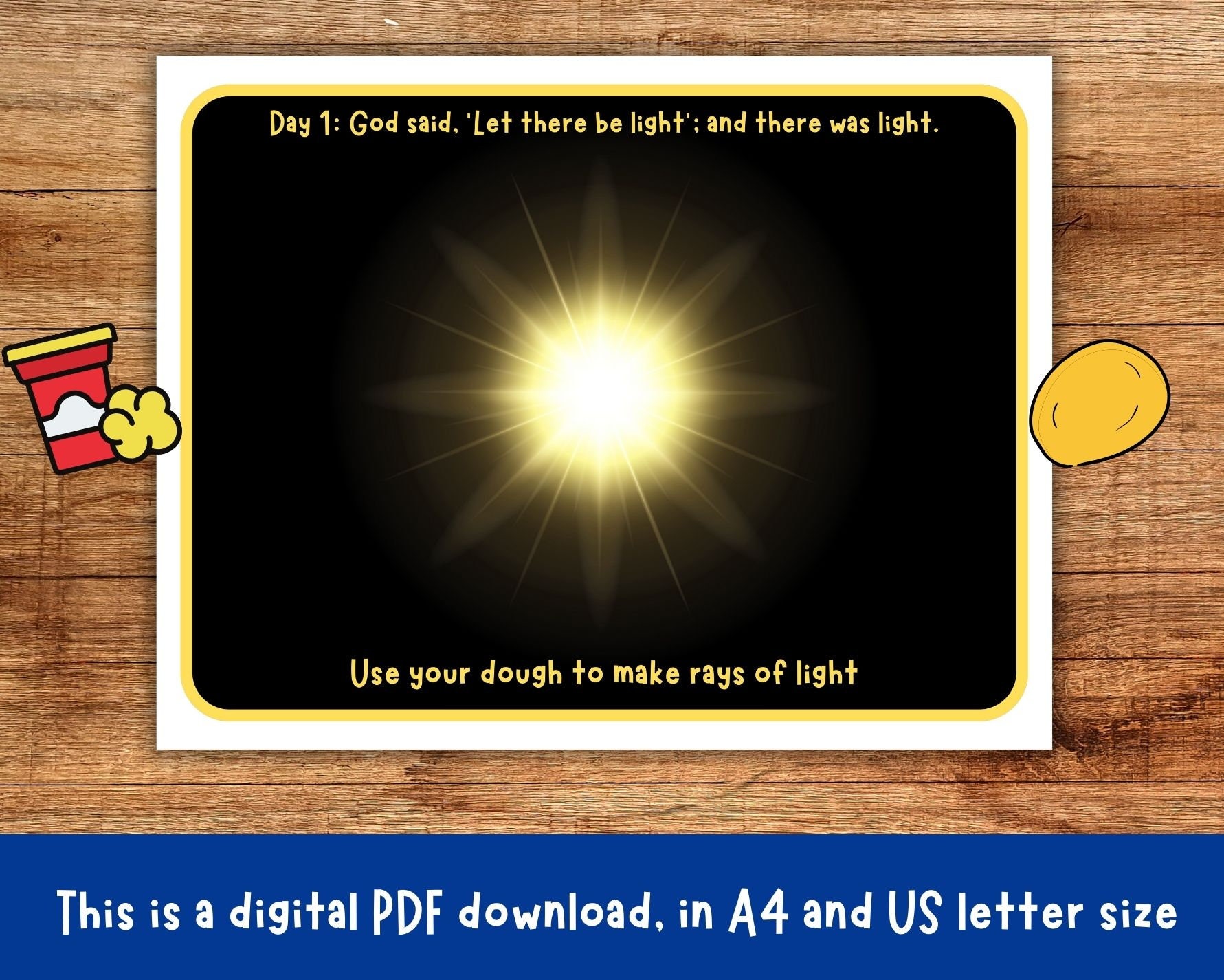 7 Days of Creation Play Dough Mats, Christian Playdough Activity, Pre ...