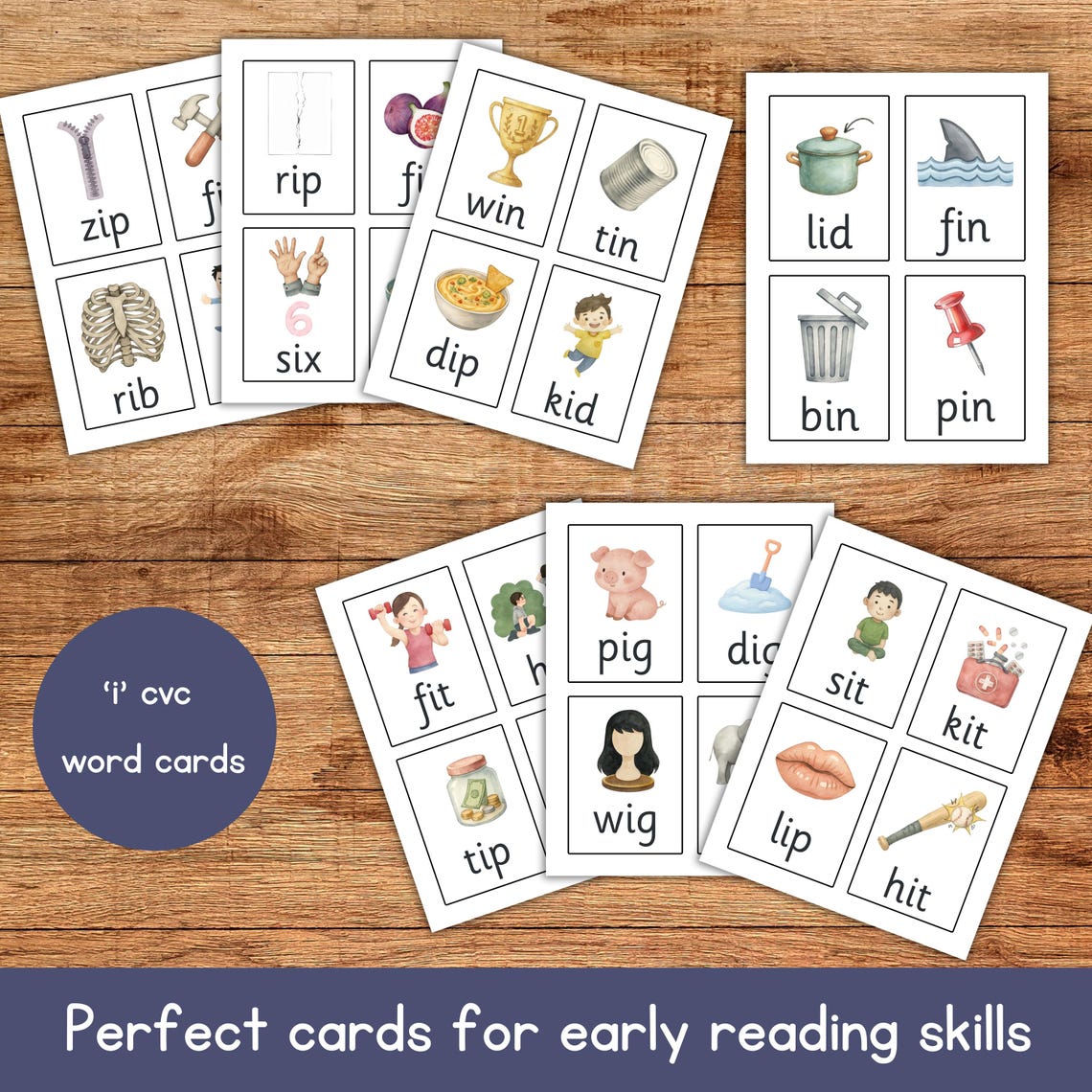 CVC Word Flash Cards, Short Vowels, 280 Phonics Flash Cards Bundle ...