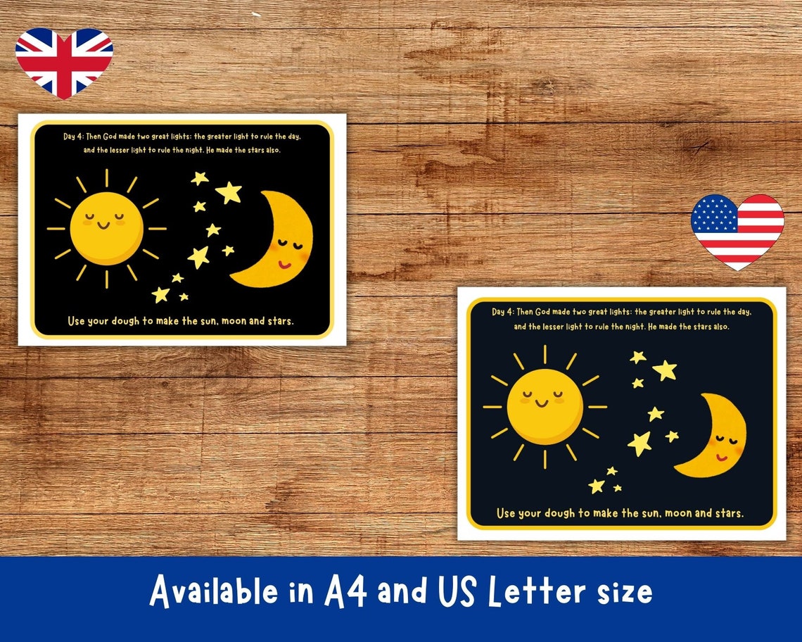 7 Days of Creation Play Dough Mats, Christian Playdough Activity, Pre ...