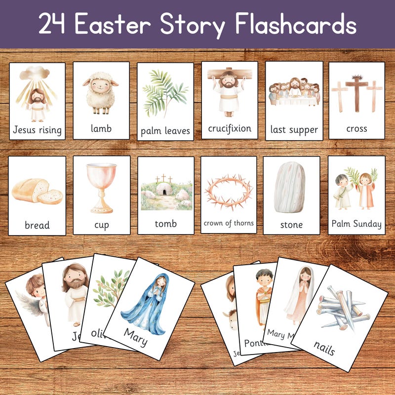 Easter Story Flash Cards - Etsy
