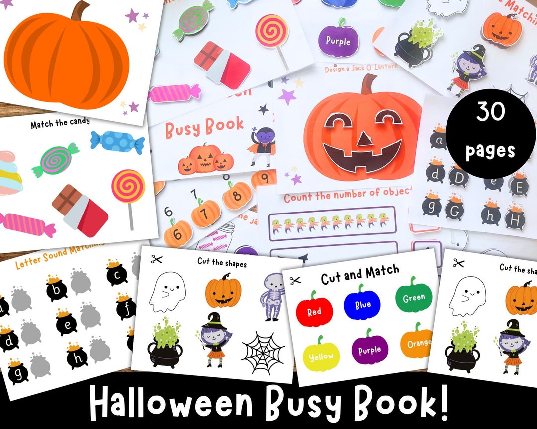 Halloween Busy Book Printable Download, Halloween Busy Binder, Toddler ...
