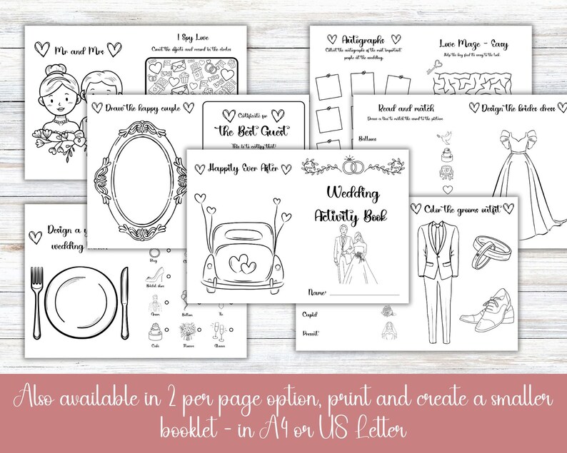 Kids Wedding Activity Pack, Kids Wedding Games, Wedding Coloring Pages ...