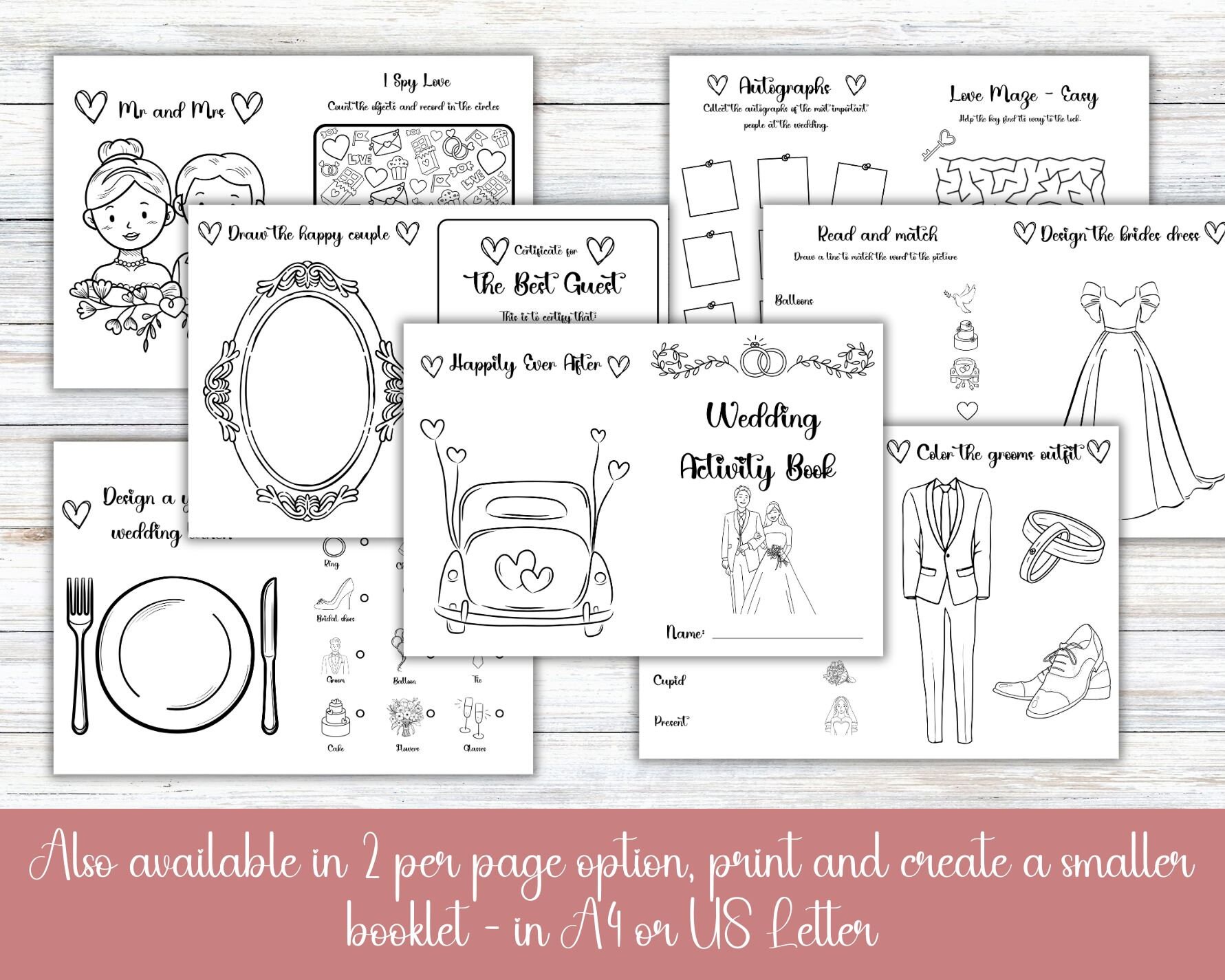 Kids Wedding Activity Pack, Kids Wedding Games, Wedding Coloring Pages ...