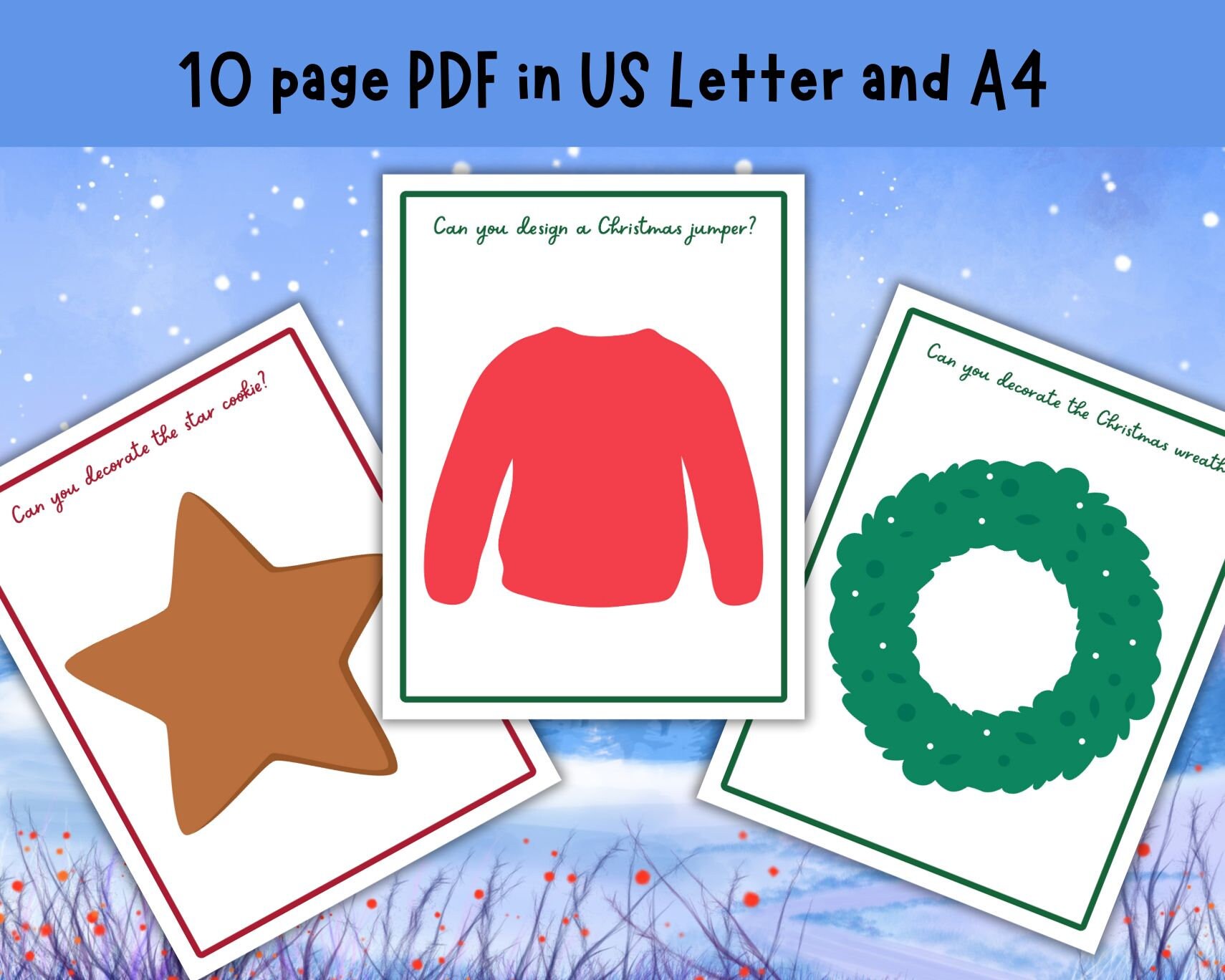 Christmas Playdough Mats, Playdough Activity, Kids and Toddler ...