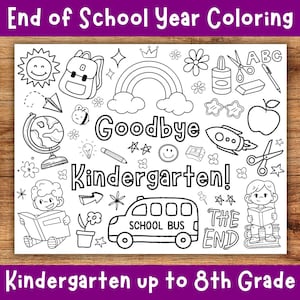 Last Day of School Coloring Page, End of the School Year Coloring Page ...