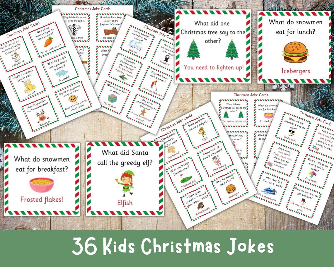 Christmas Jokes for Kids, Christmas Jokes Lunchbox Notes, Lunchbox ...