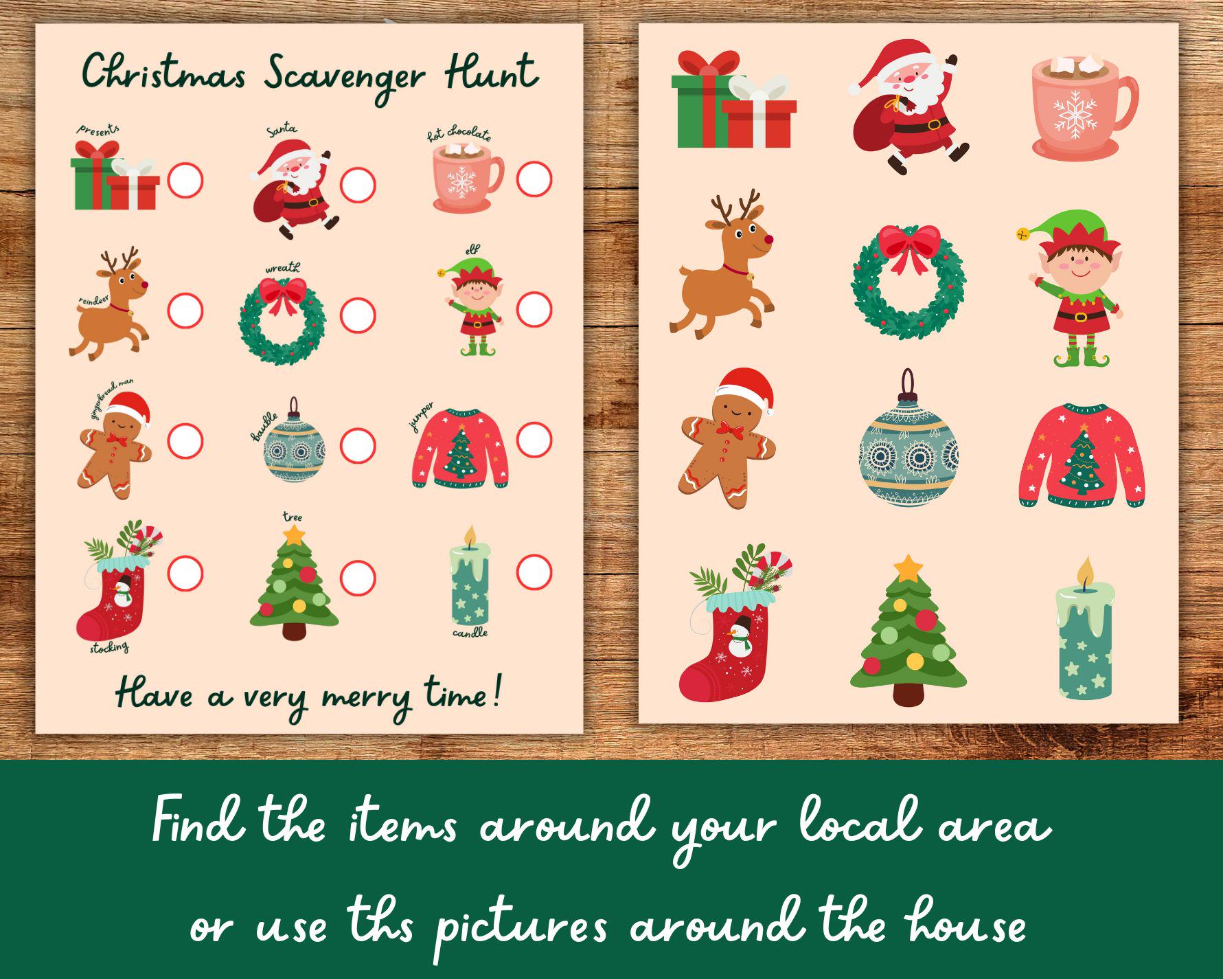 Christmas Scavenger Hunt, Christmas Activity for Kids, Printable ...