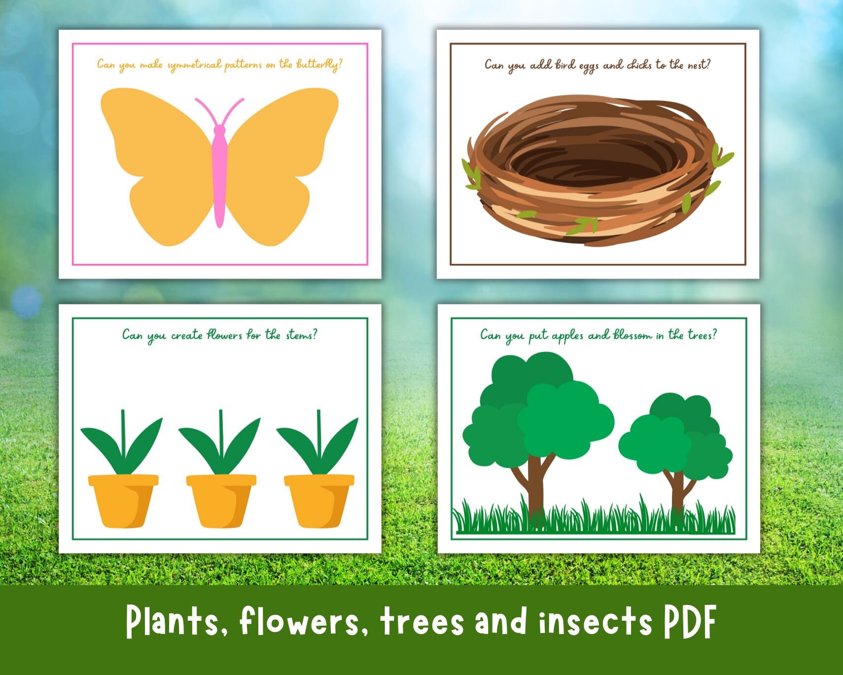 Nature Play Dough, Plants Flowers Trees Insects, Playdough Activity ...