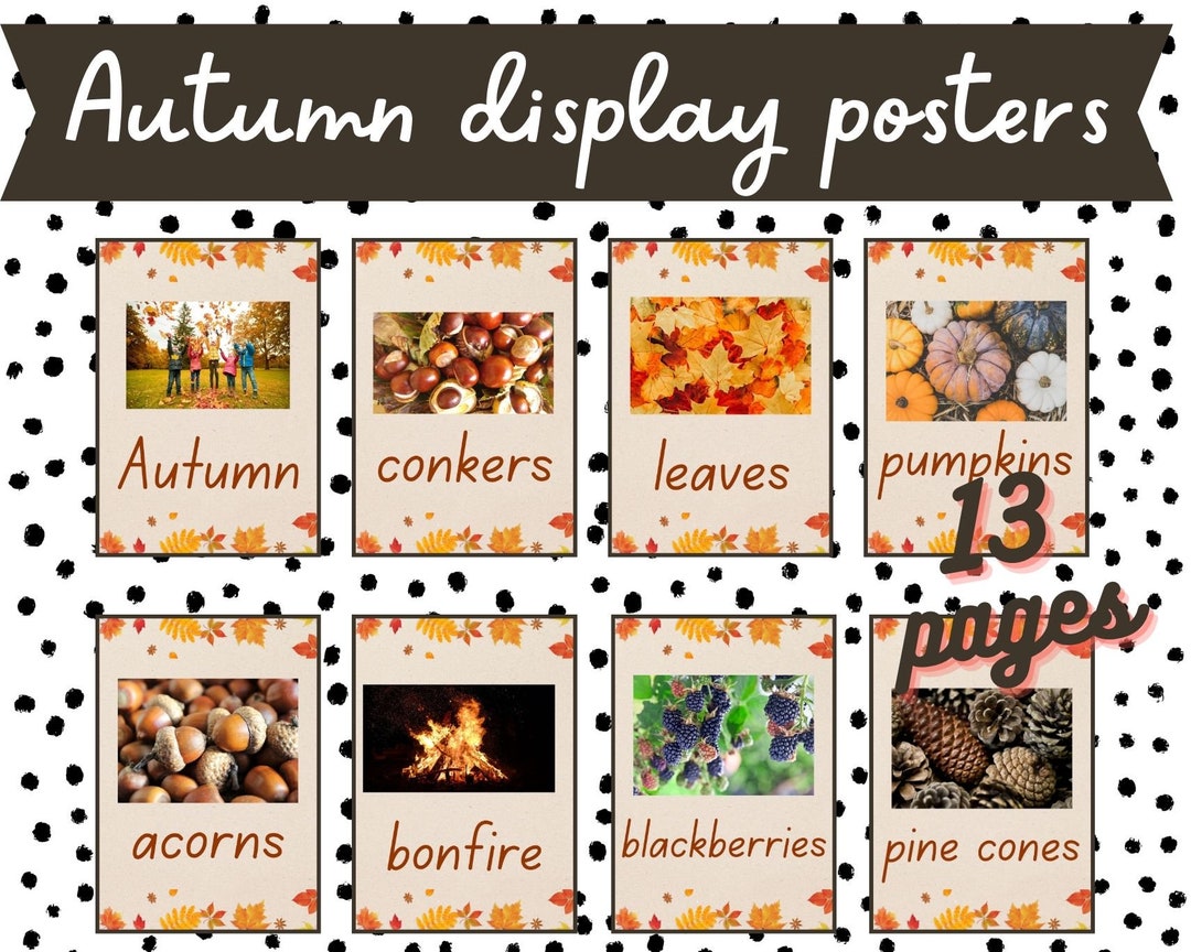 Autumn Fall Classroom Display Posters Keywords Pumpkin Bulletin Board ...