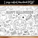 Halloween Coloring Placemat Page, Kids Halloween Activity, Halloween ...