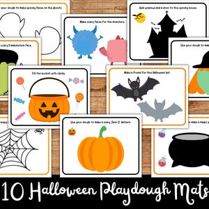 Halloween Play Dough Mats, Halloween Playdough Activity, Pre-school ...