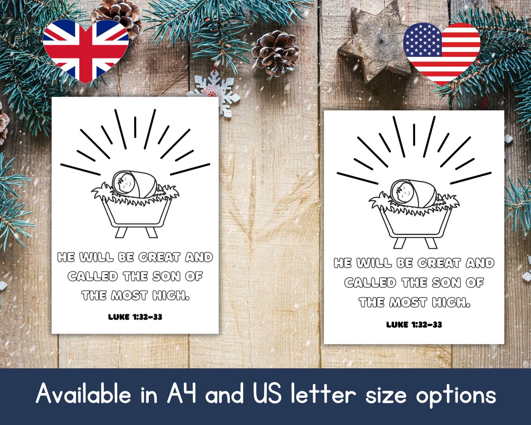 Christmas Bible Verse Coloring Pages, Preschool Bible Verses, Christmas ...