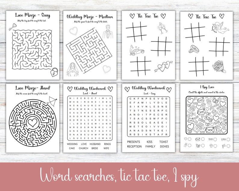 Kids Wedding Activity Pack, Kids Wedding Games, Wedding Coloring Pages ...