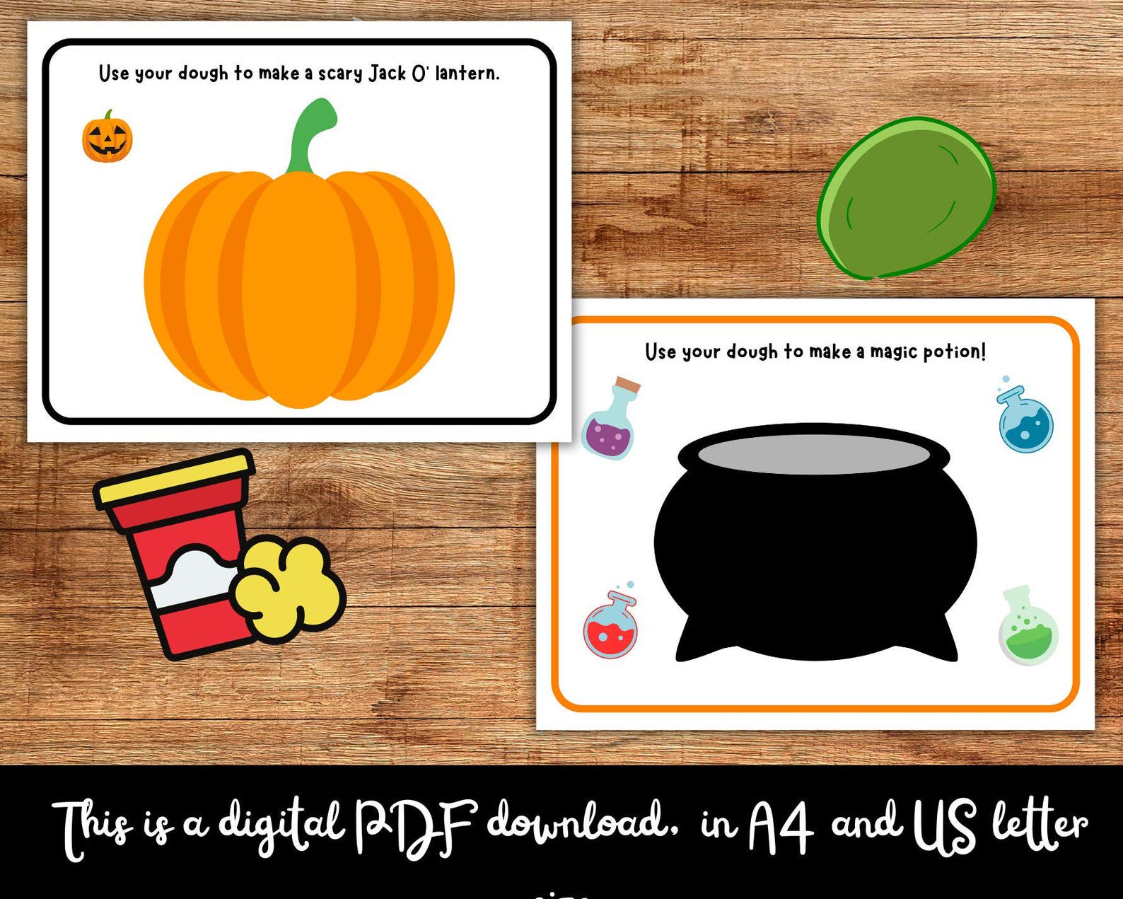 Halloween Play Dough Mats, Halloween Playdough Activity, Pre-school ...