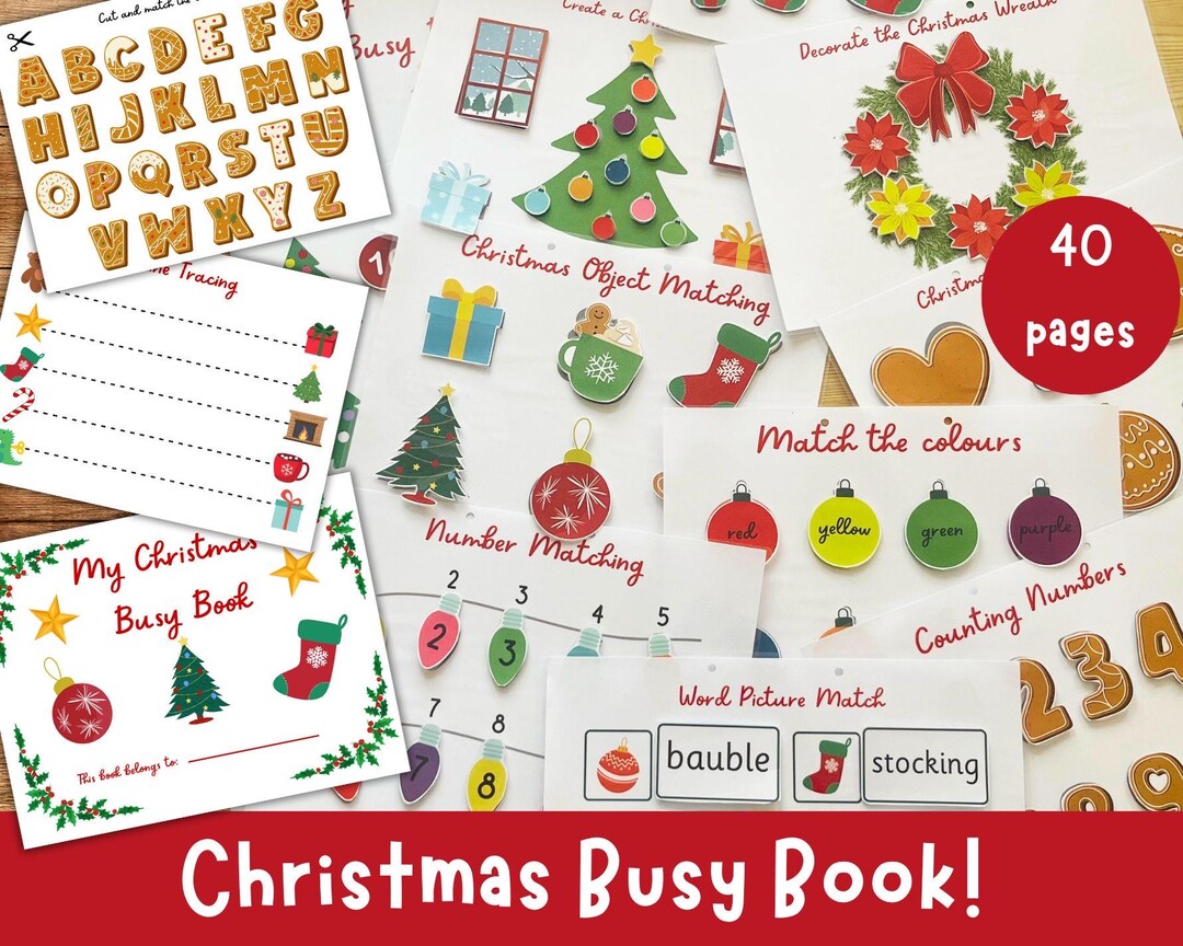 Christmas Busy Book Printable Download, Christmas Busy Binder, Toddler ...
