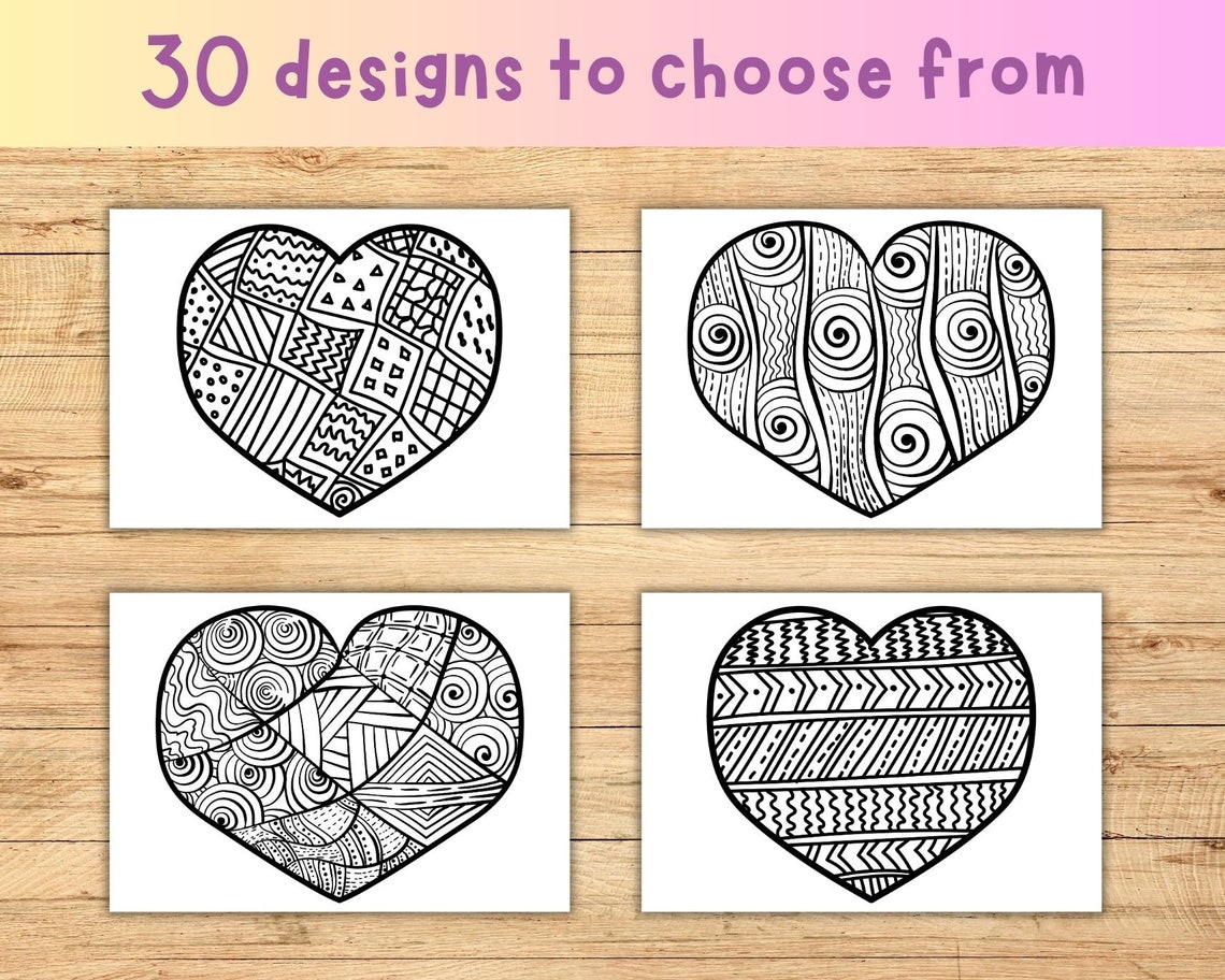 Valentine's Heart Coloring, Valentine's Day Colouring Pages, Valentine ...