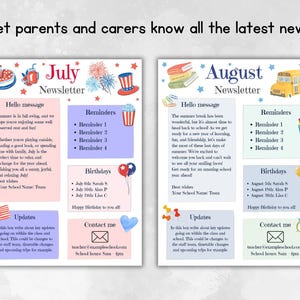 Monthly Classroom Newsletter Template, Teacher-parent Communication ...