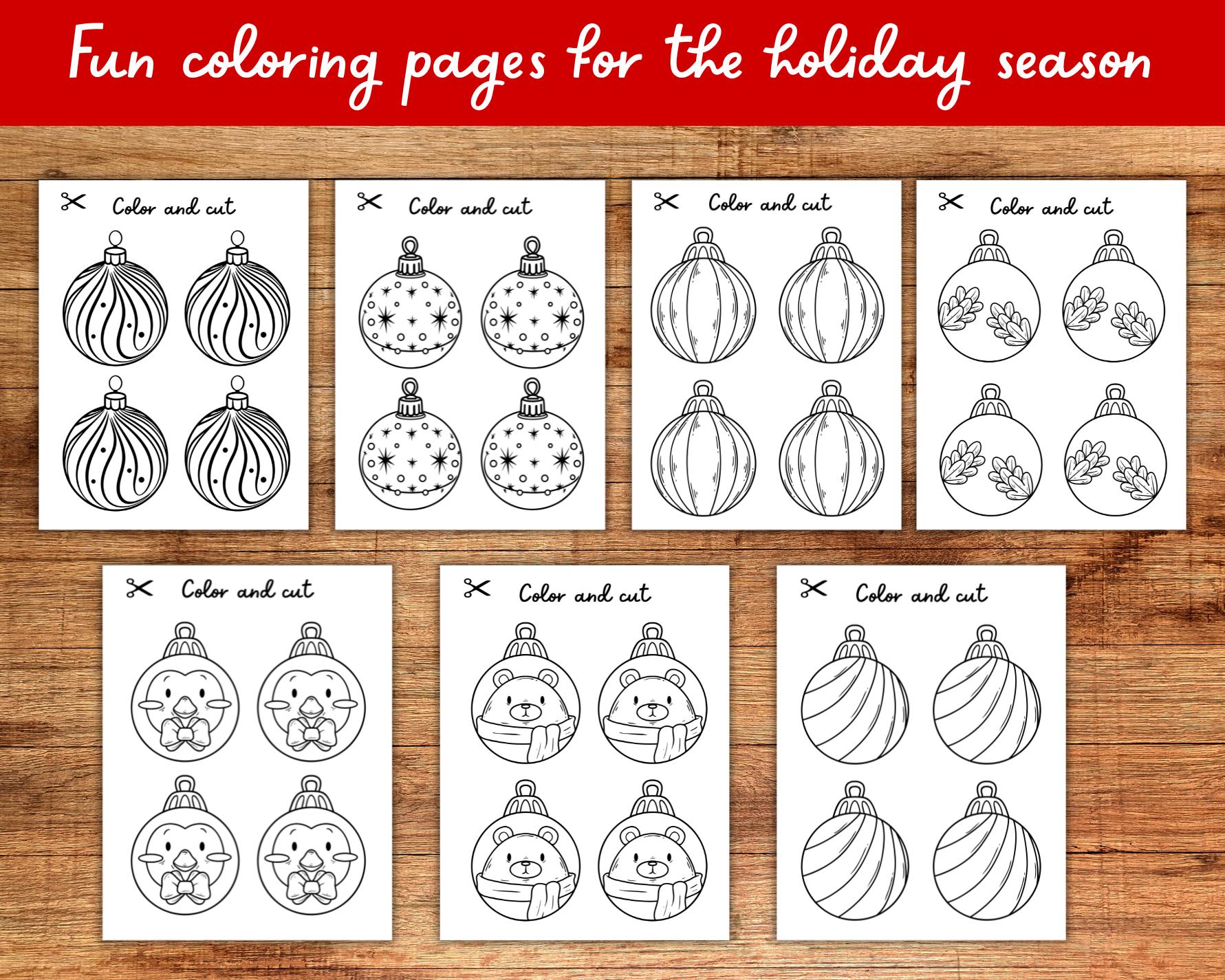 Christmas Printable Decorations, Christmas Coloring Pages, Christmas ...