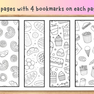 Printable Coloring Bookmarks Food Candy Sweet Treat Themed, Color Your ...